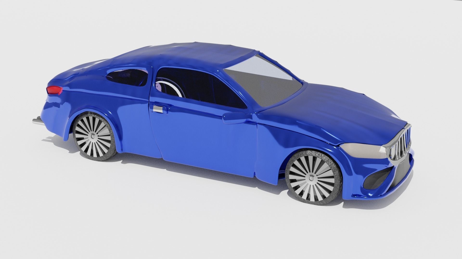 The Blue Car 3D model | CGTrader