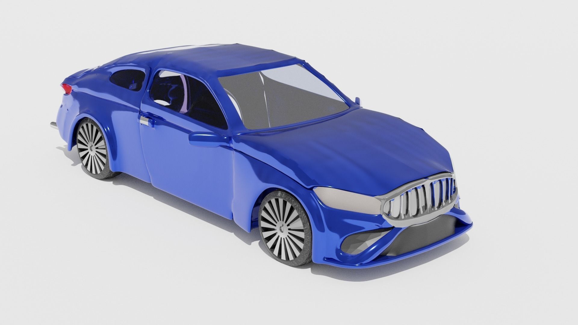 The Blue Car 3D model | CGTrader