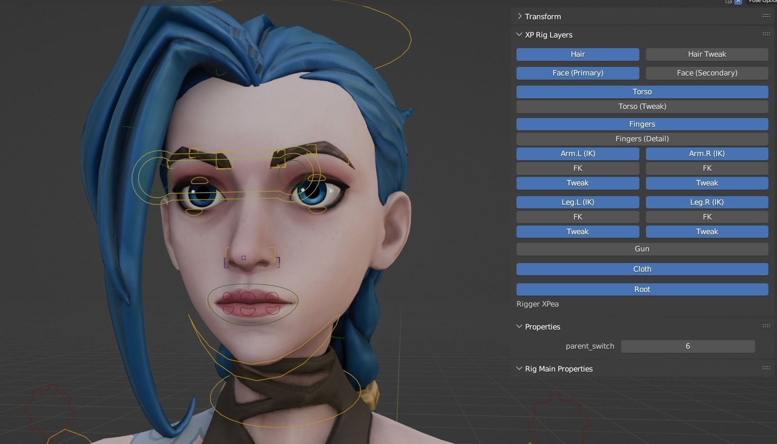 Jinx Character Rig Blender UPDATED free 3D model animated rigged | CGTrader