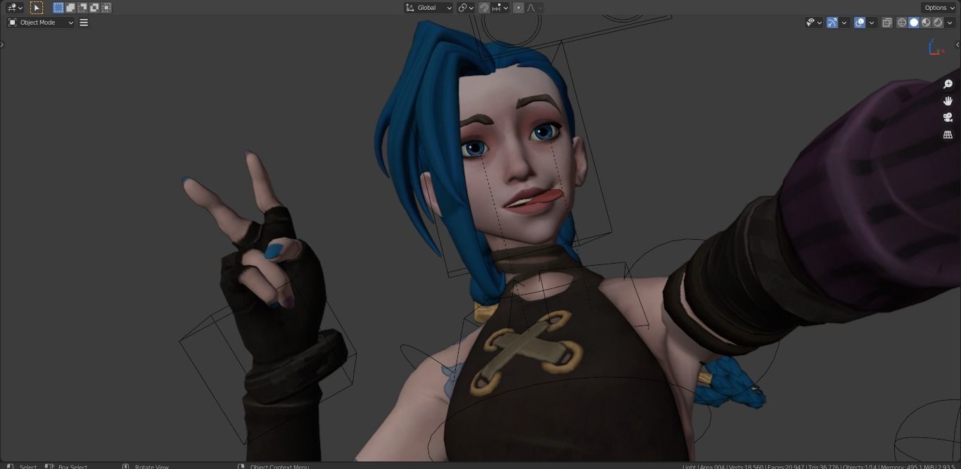 Jinx Character Rig Blender UPDATED free 3D model animated rigged | CGTrader