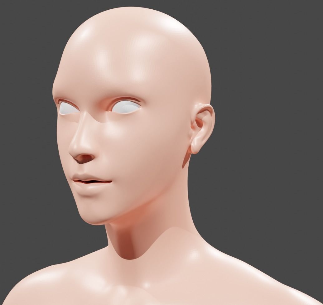 FEMALE HUMAN HEAD free 3D model | CGTrader
