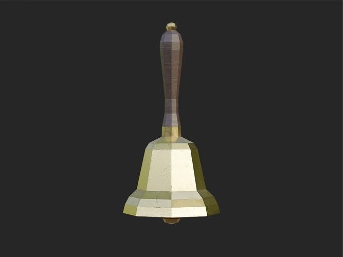 3D model handbell golden bell VR / AR / low-poly | CGTrader
