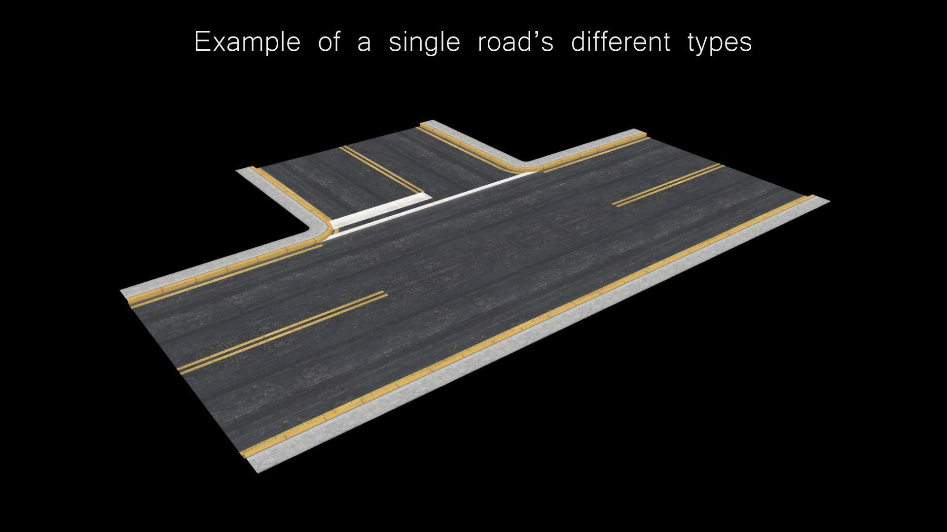 3D model 3D Roads Pack Low Poly VR / AR / low-poly | CGTrader