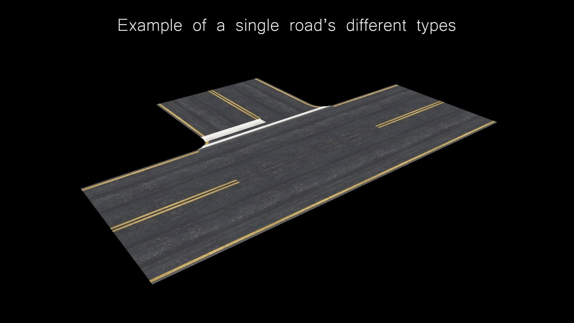 3D model 3D Roads Pack Low Poly VR / AR / low-poly | CGTrader