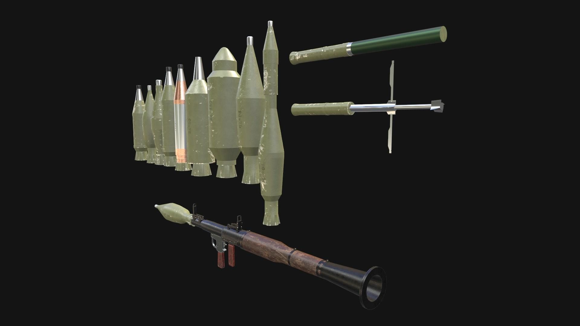 RPG-7 Set machine gun free VR / AR / low-poly 3D model | CGTrader