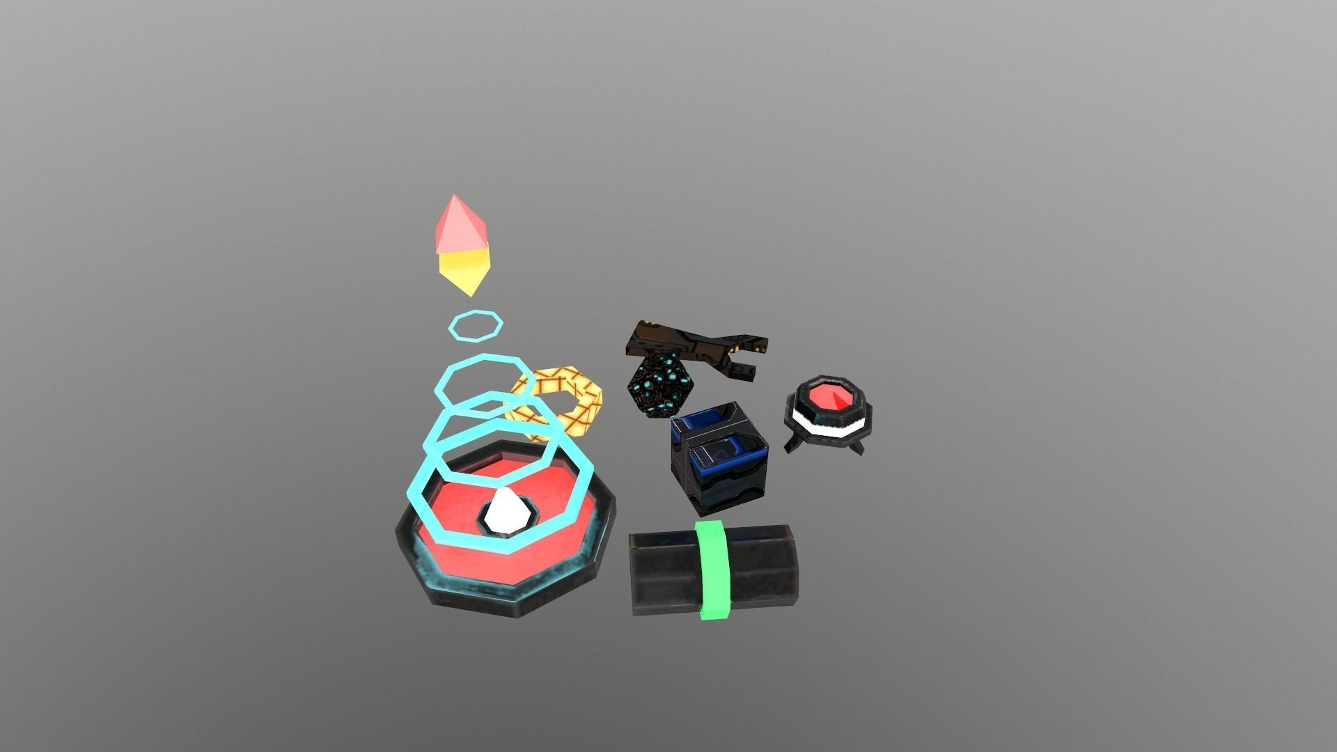 Low Poly Sci-Fi Items free VR / AR / low-poly 3D model | CGTrader
