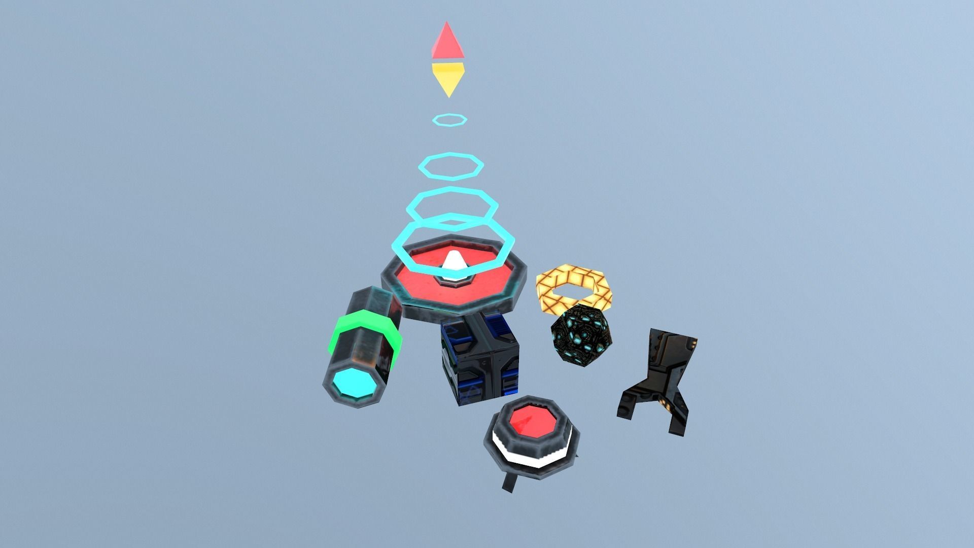Low Poly Sci-Fi Items free VR / AR / low-poly 3D model | CGTrader