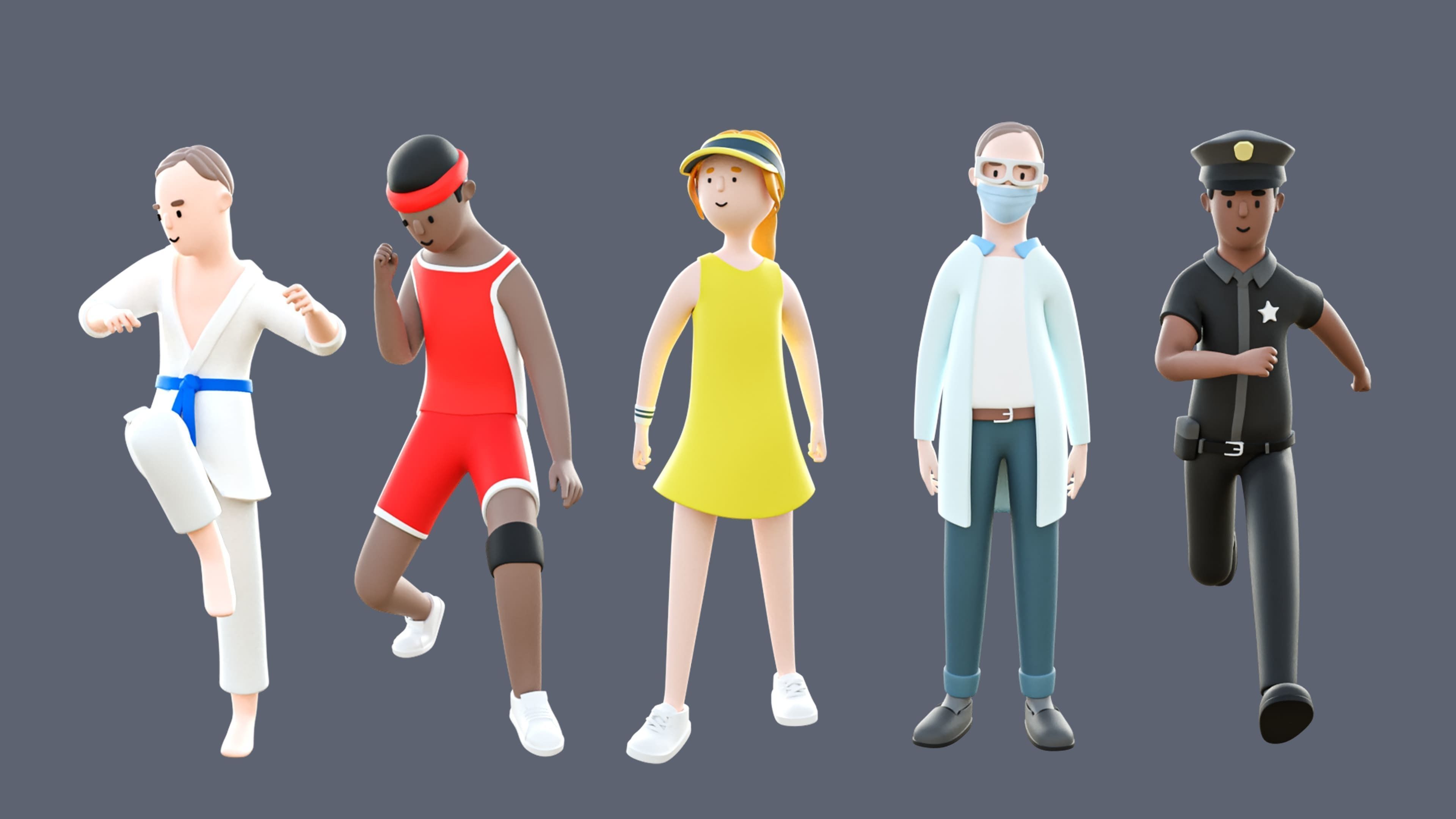 3D model Professional Characters VR / AR / low-poly rigged animated ...