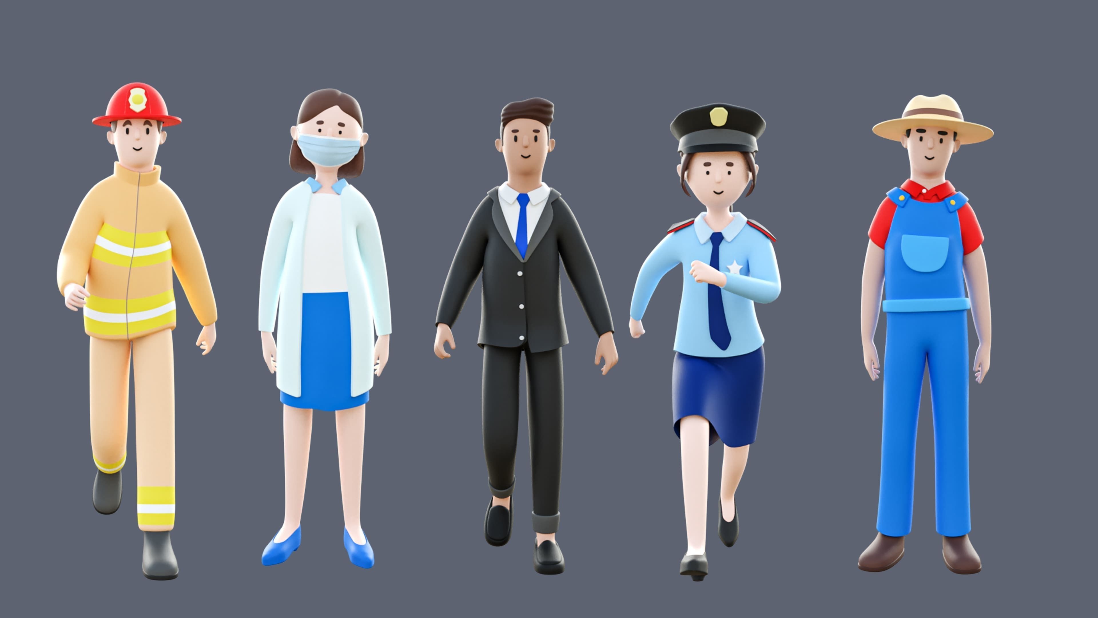 3D model Professional Characters VR / AR / low-poly rigged animated ...