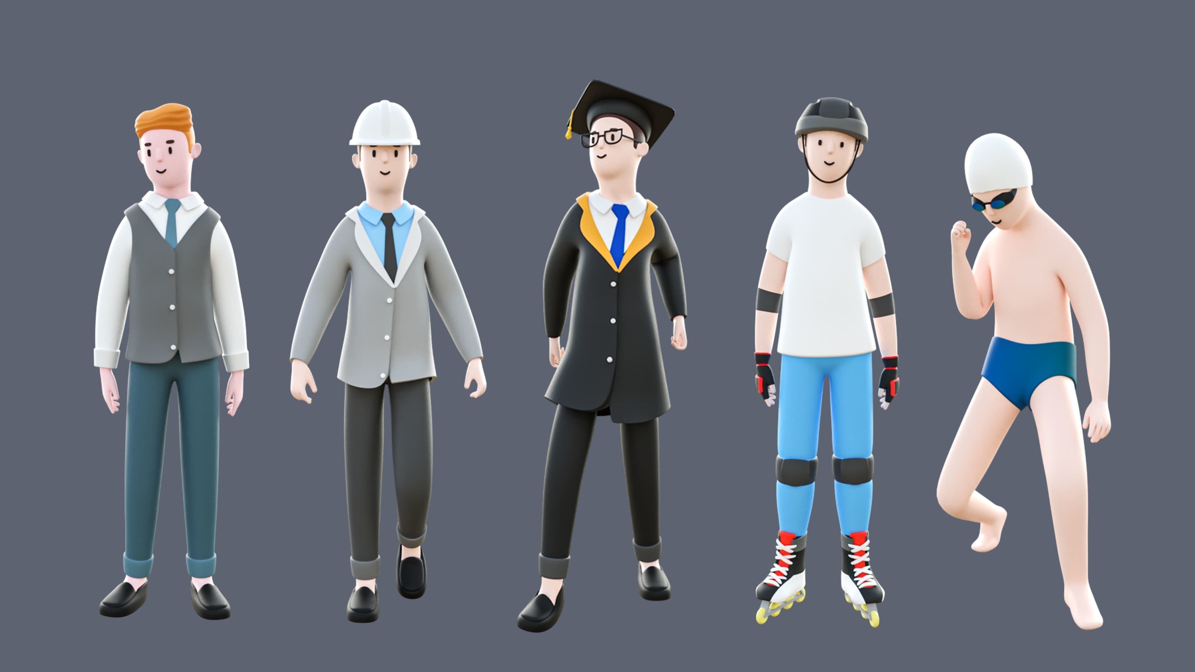 3D model Professional Characters VR / AR / low-poly rigged animated ...
