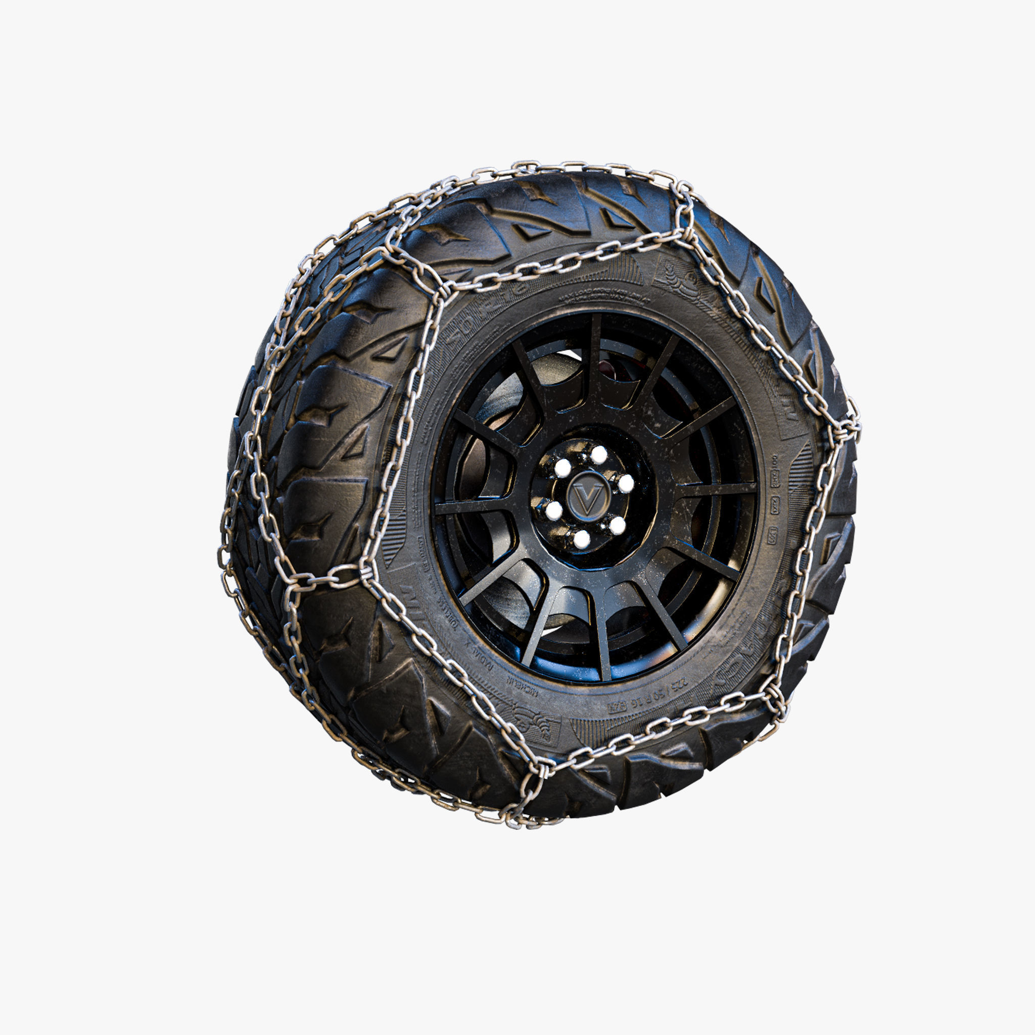 3D model Wheel Offroad Pack Lowpoly Chain VR / AR / low-poly | CGTrader