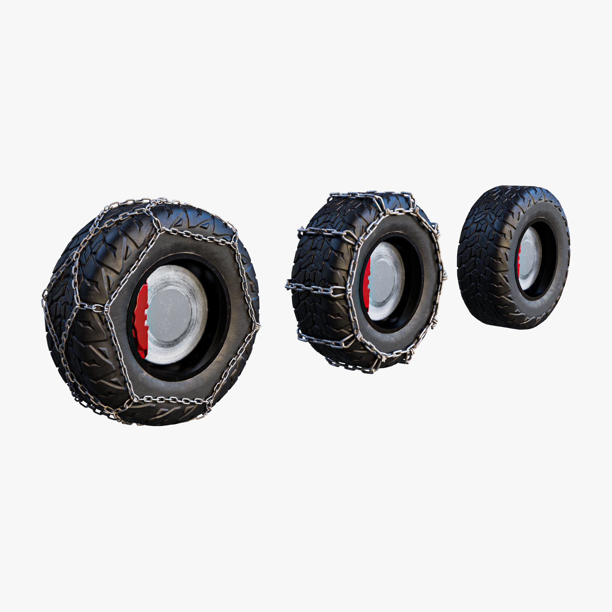 3D model Wheel Offroad Pack Lowpoly Chain VR / AR / low-poly | CGTrader