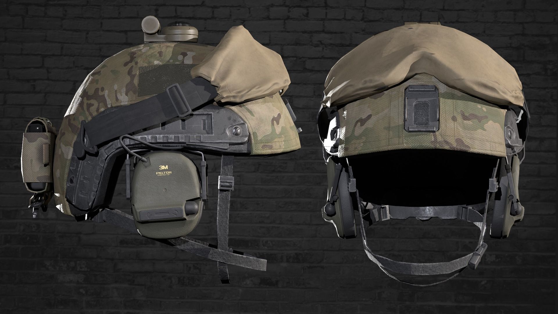3D model MILITARY Game Ready LSZH High Cut helmet VR / AR / low-poly ...