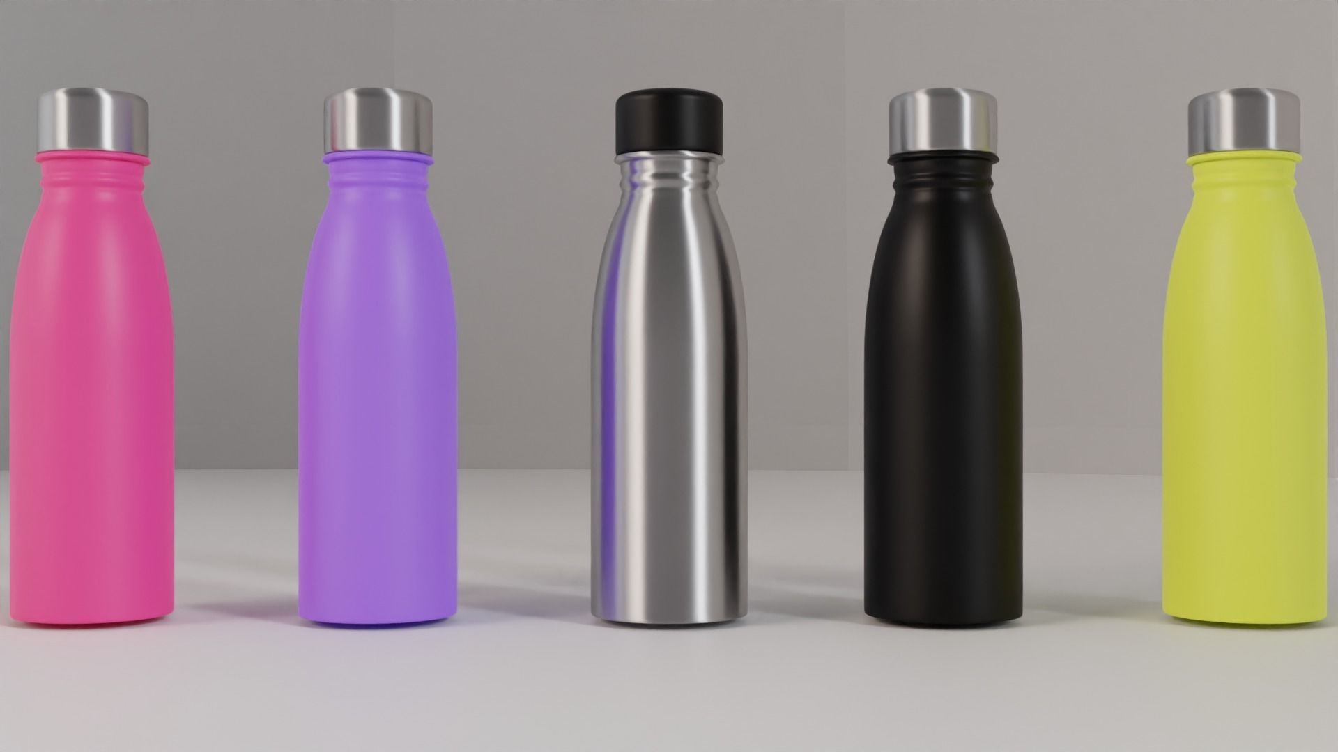Metal flask water bottle free 3D model | CGTrader