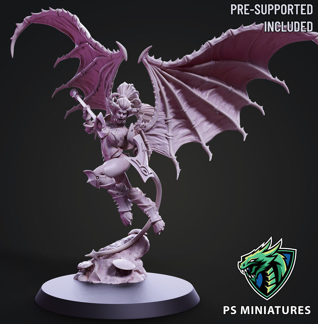 Drow Demonic Harpy Pose 1 - Includes Pinup Variant 3D model 3D ...