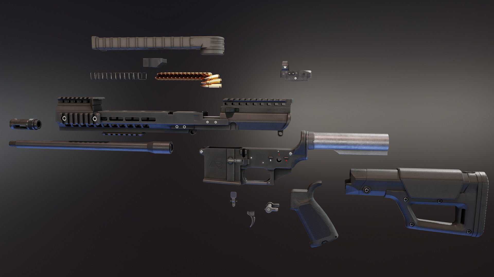 3D model AR57 Rifle VR / AR / low-poly | CGTrader