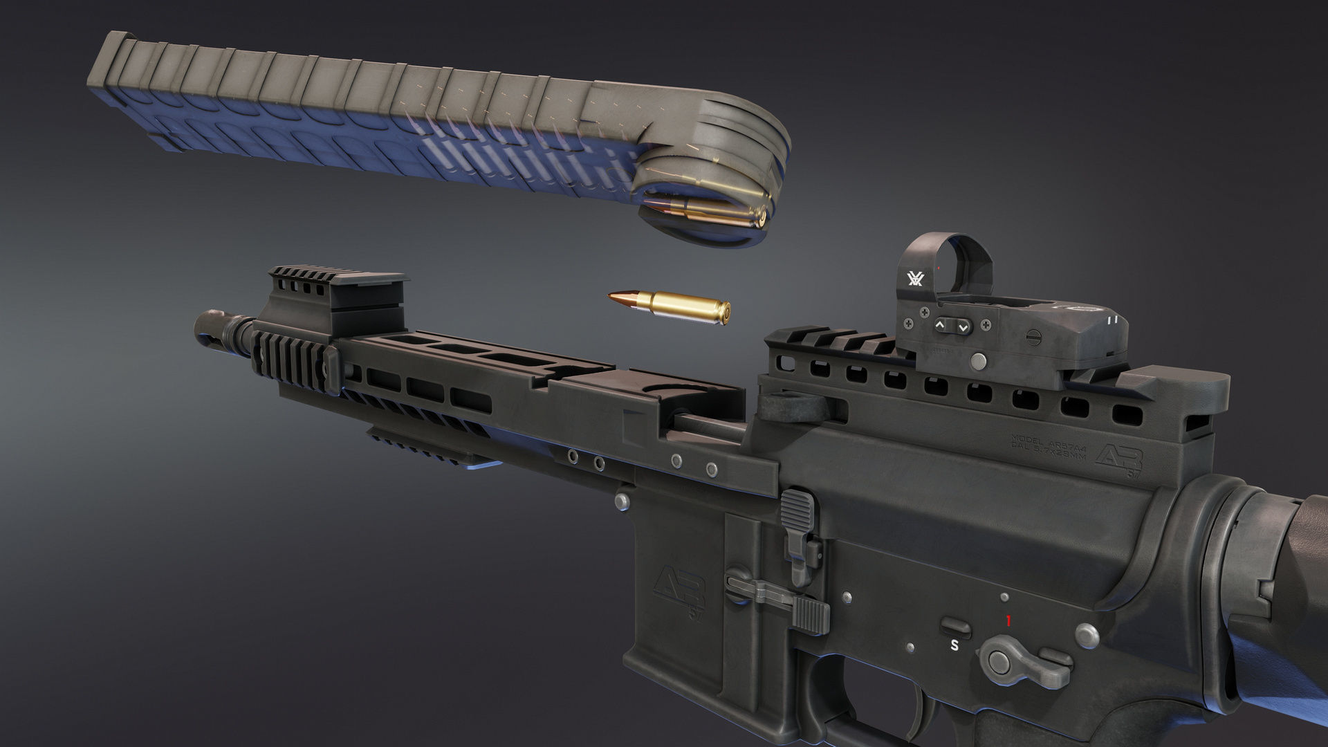 3D model AR57 Rifle VR / AR / low-poly | CGTrader