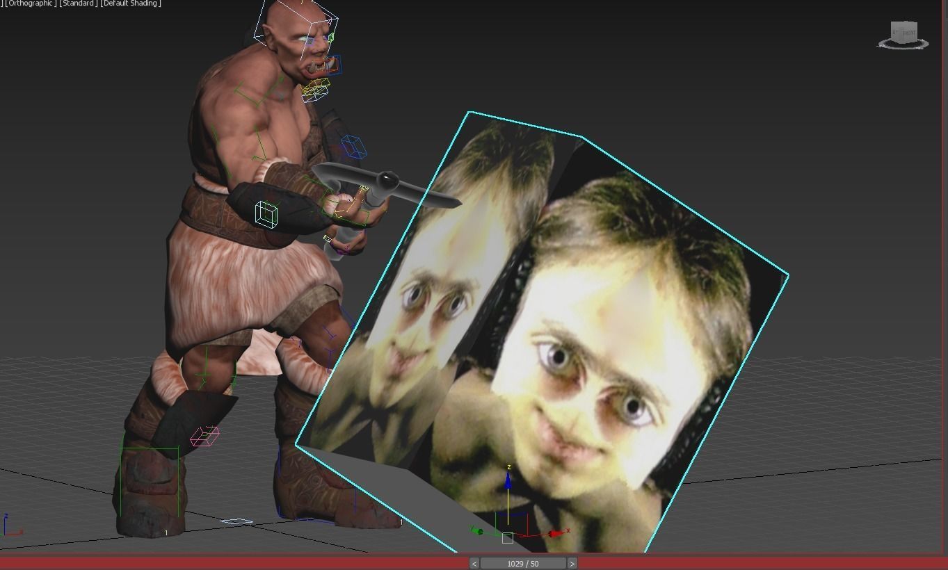 Orc with axe Low-poly 3D model free VR / AR / low-poly 3D model ...