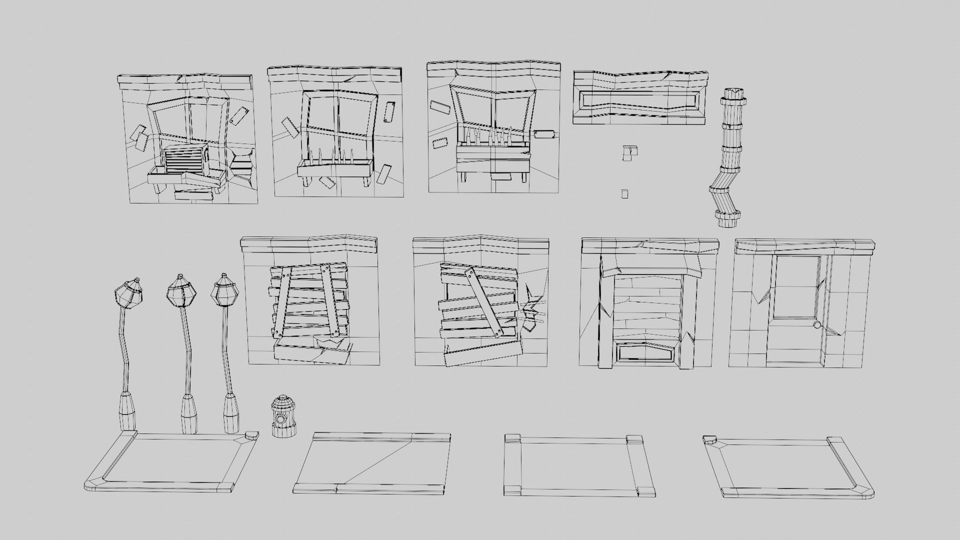 3D model Stylized Modular Building VR / AR / low-poly | CGTrader