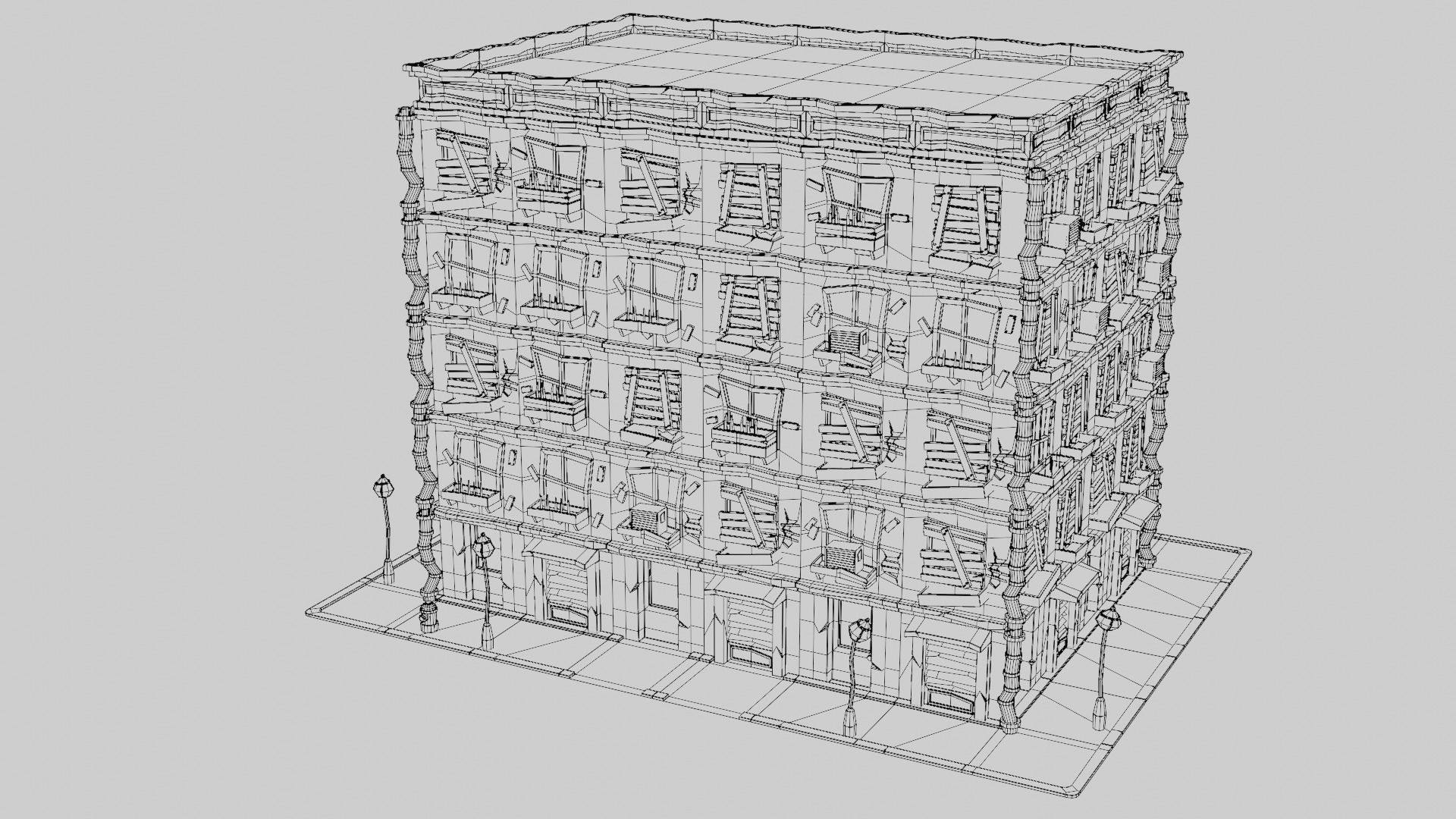 3D model Stylized Modular Building VR / AR / low-poly | CGTrader