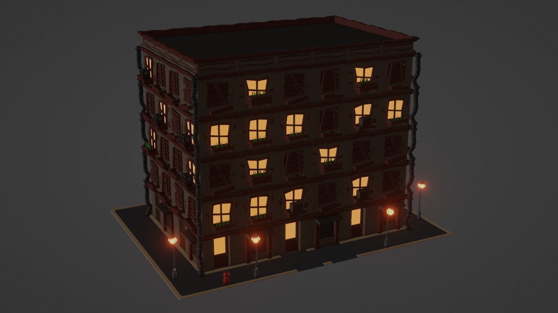 3D model Stylized Modular Building VR / AR / low-poly | CGTrader