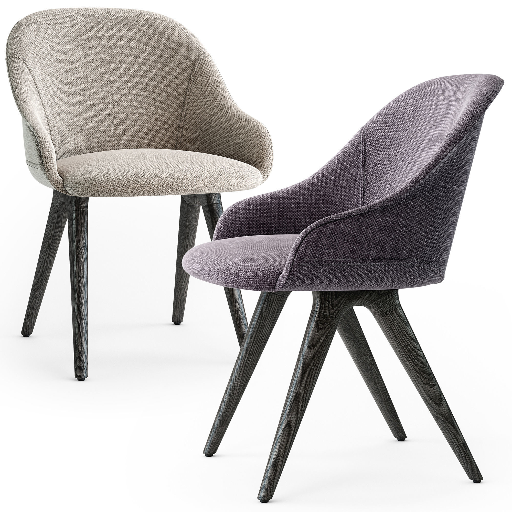 Potocco Lyz wood chair 3D model | CGTrader