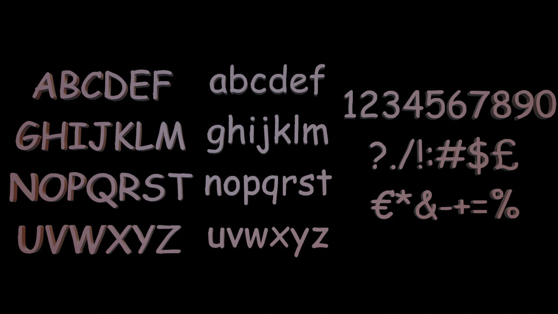 3D model Alphabet letters lowercase and uppercase in Comics sans ms ...