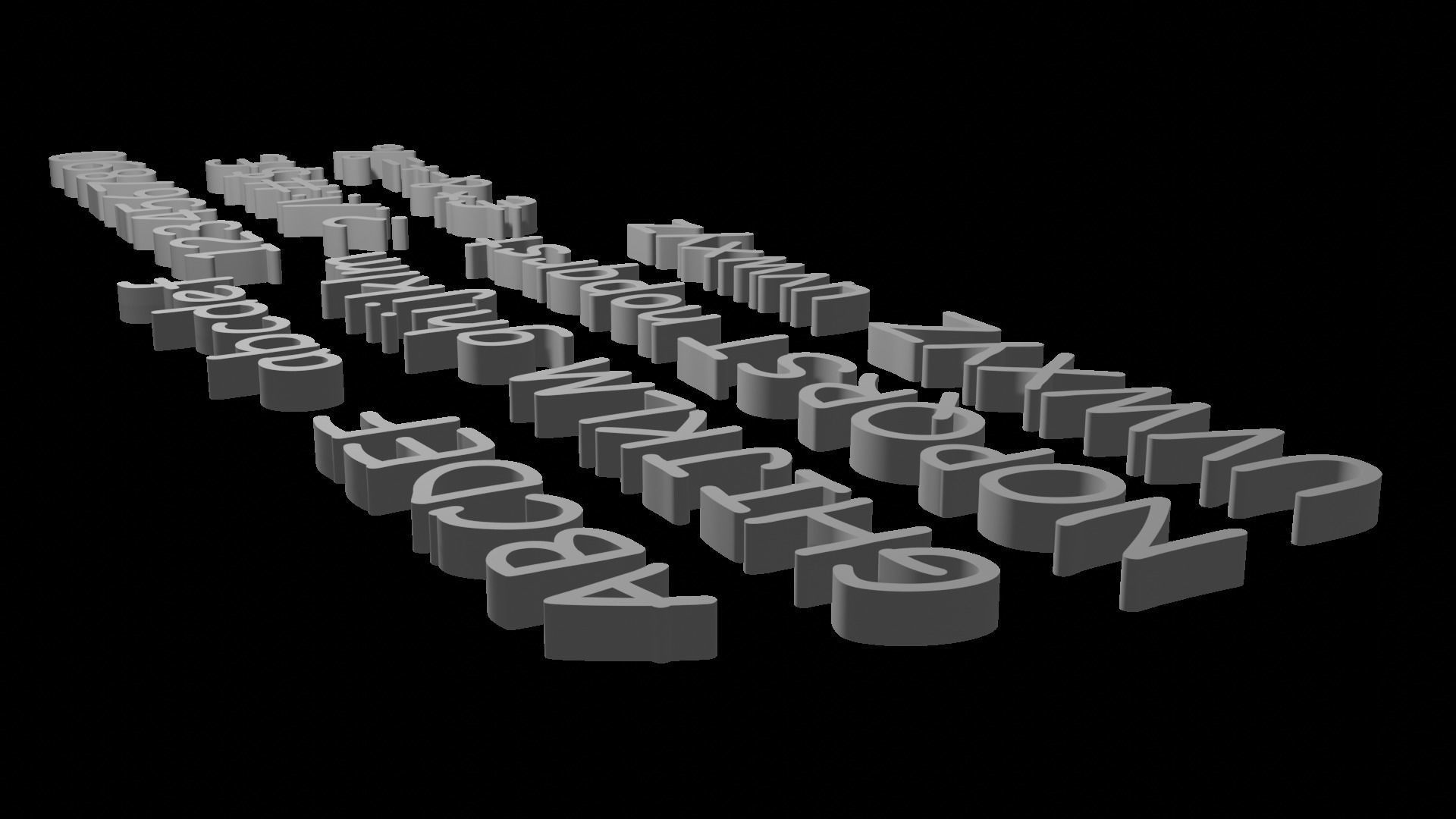 3D model Alphabet letters lowercase and uppercase in Comics sans ms ...