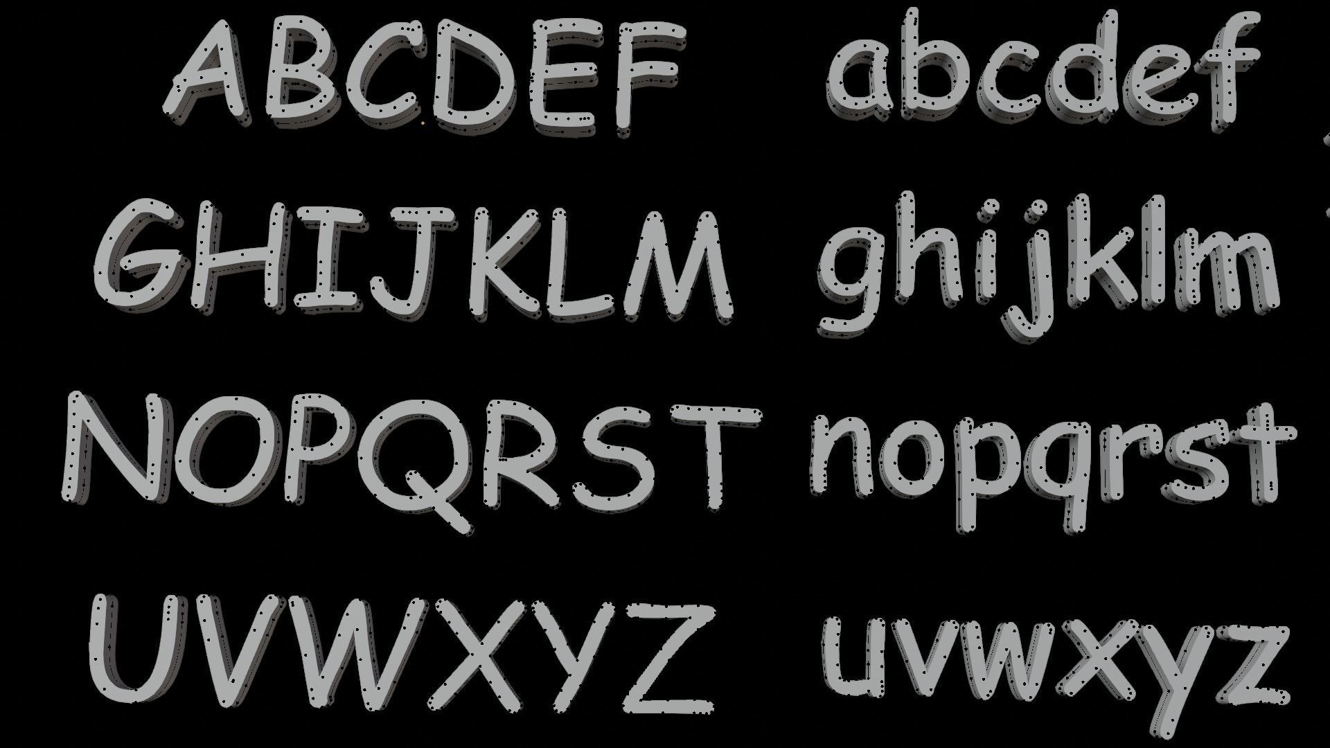 3D model Alphabet letters lowercase and uppercase in Comics sans ms ...