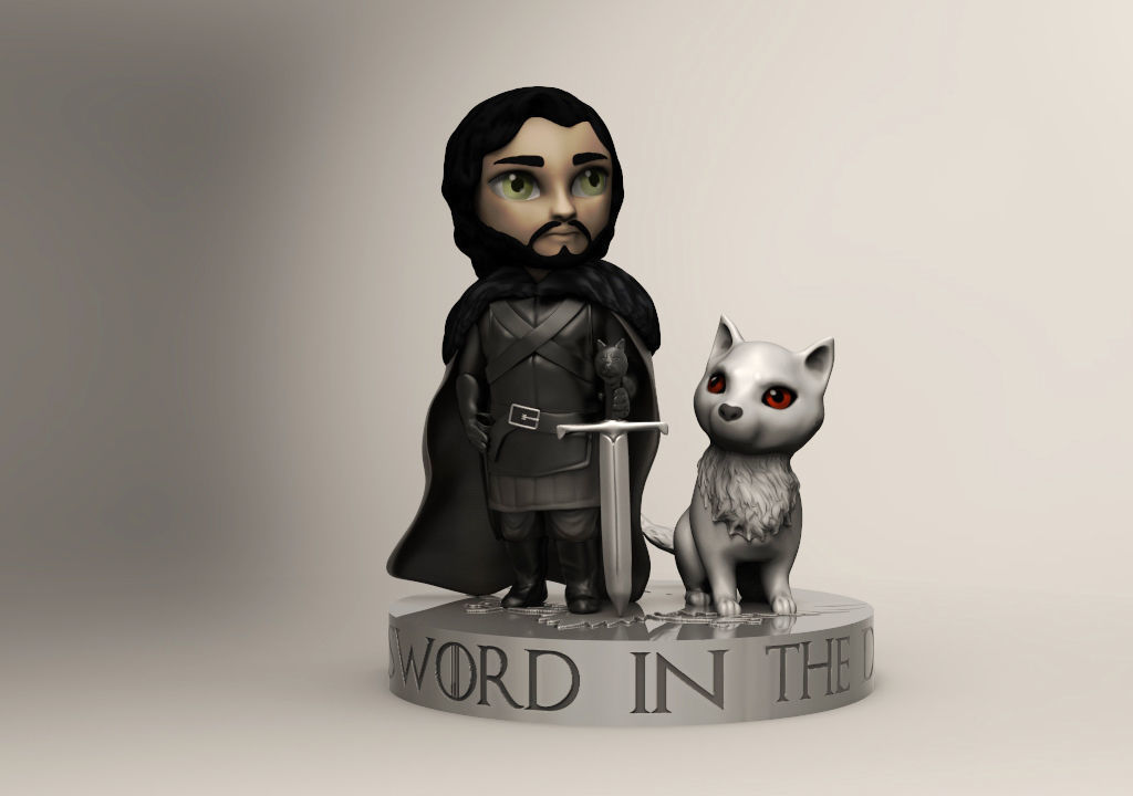 Jon Snow chibi 3D model 3D printable | CGTrader