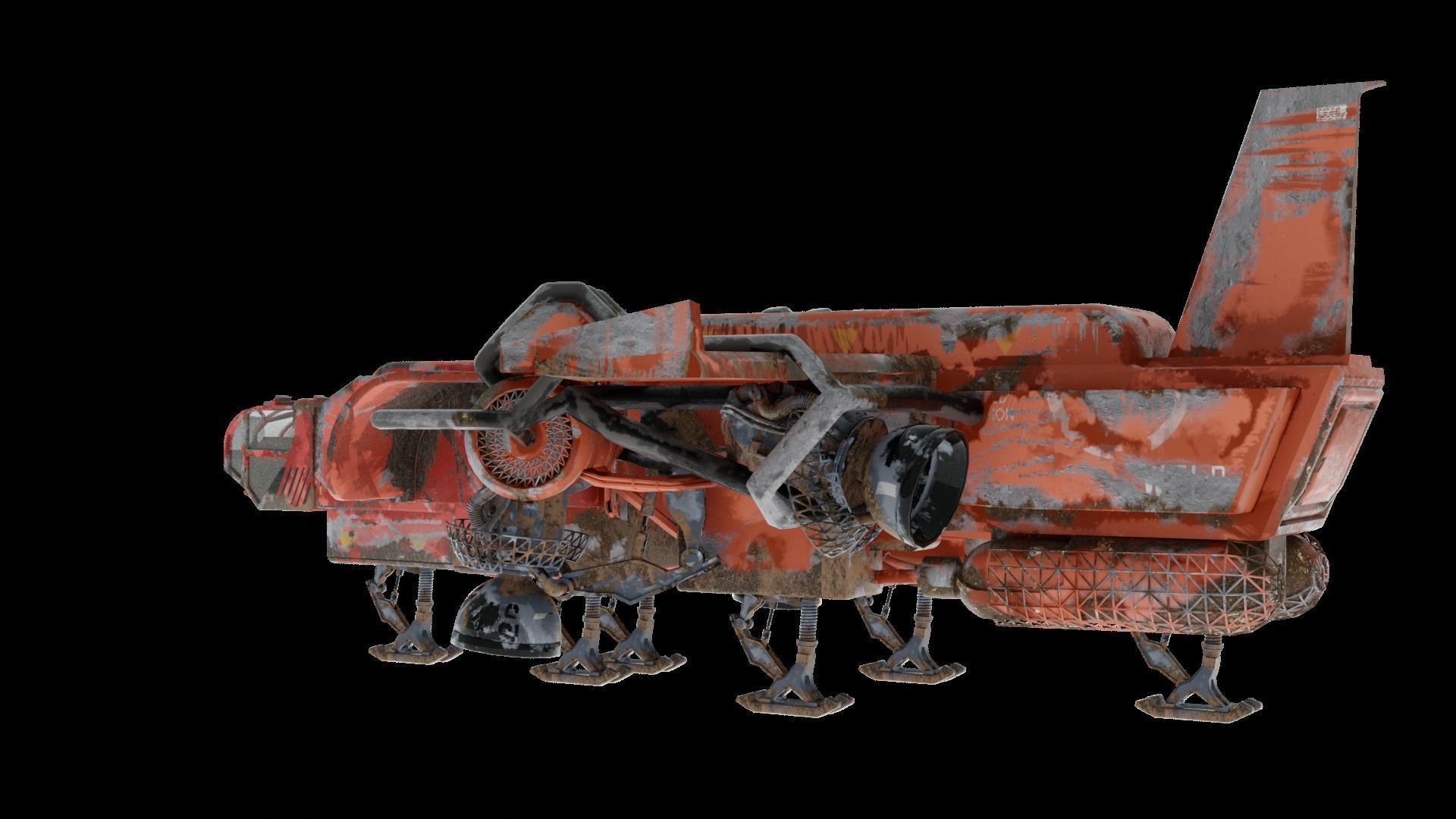 Old Rusty Sci-fi Aircraft 3D model | CGTrader