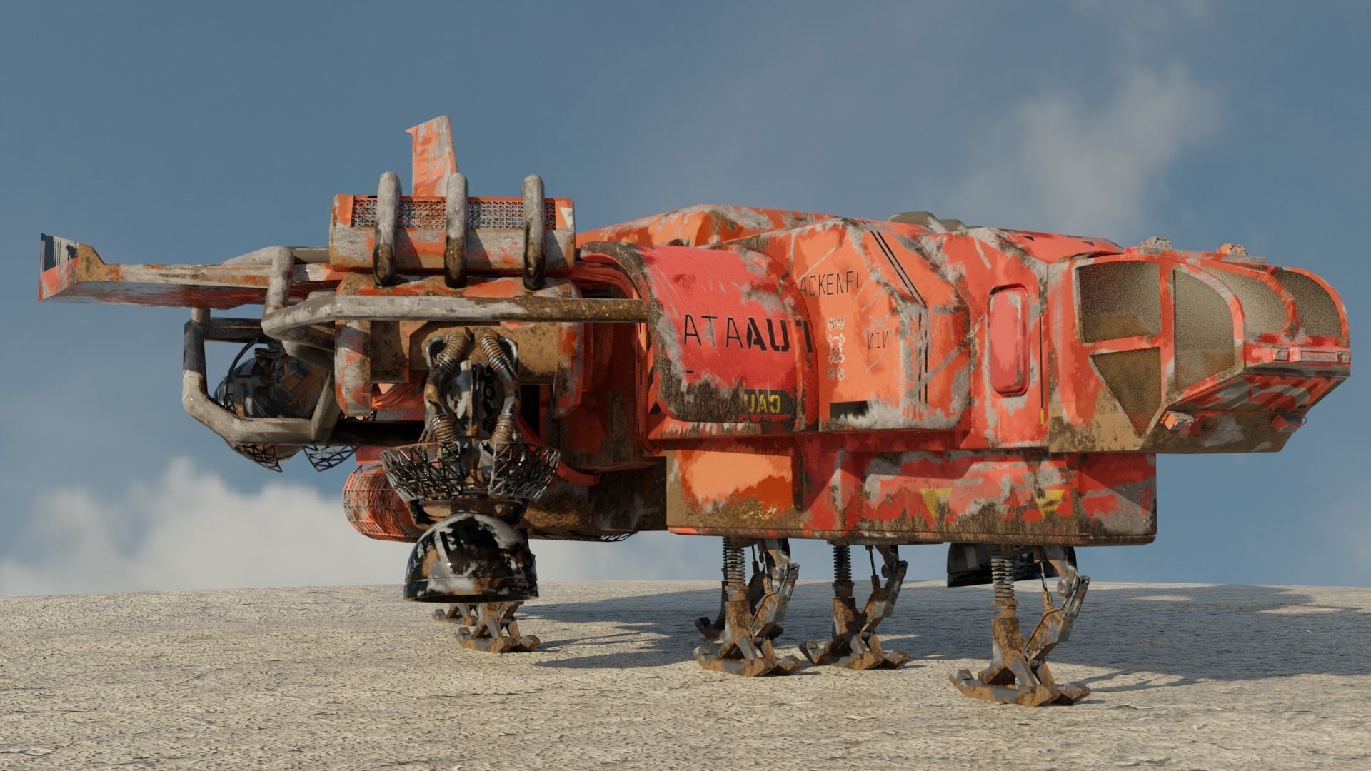 Old Rusty Sci-fi Aircraft 3D model | CGTrader
