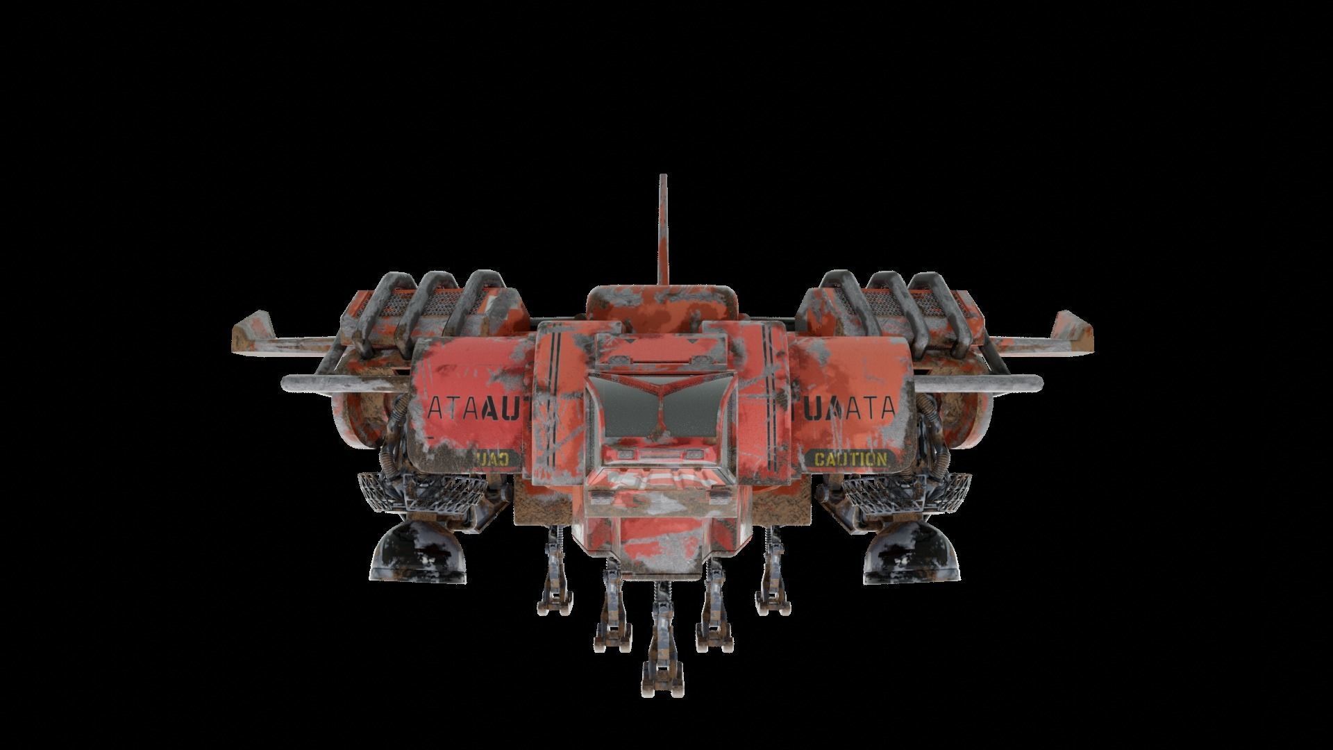 Old Rusty Sci-fi Aircraft 3D model | CGTrader