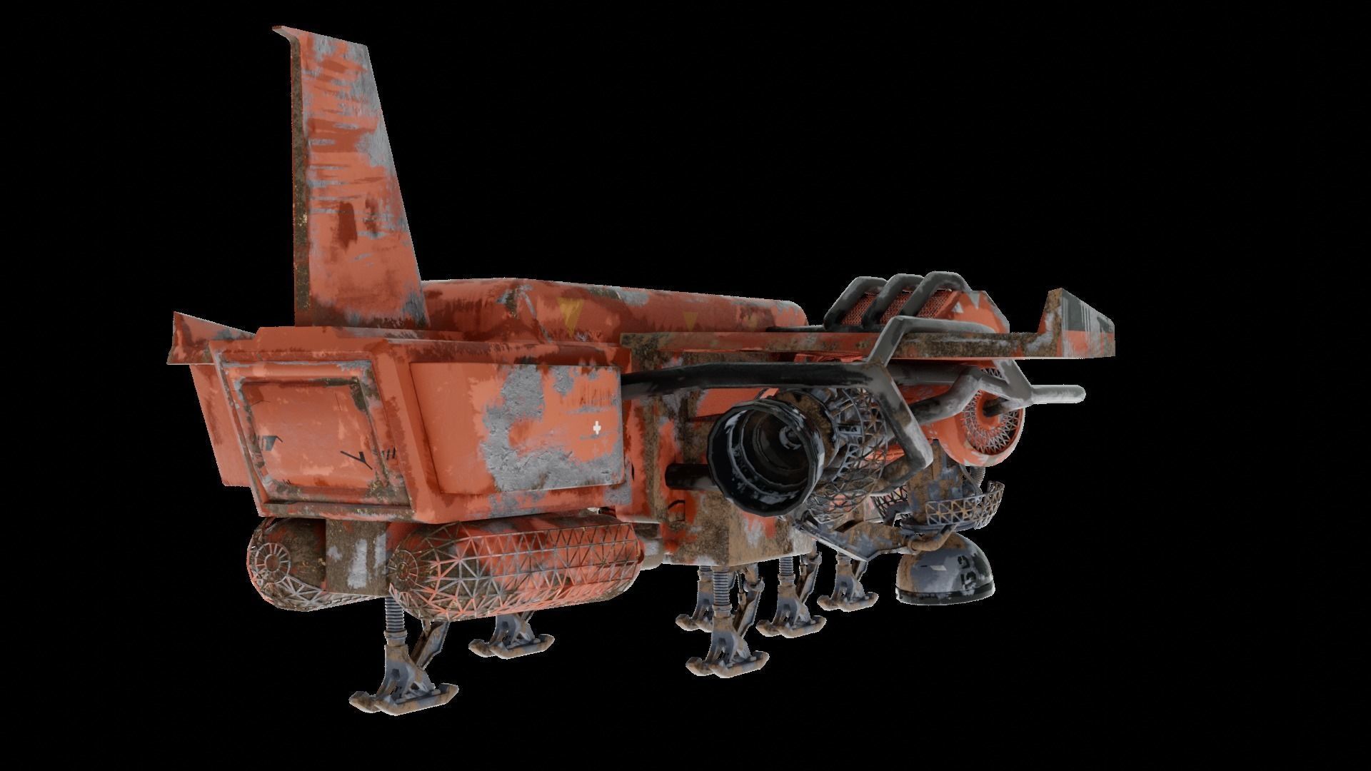 Old Rusty Sci-fi Aircraft 3D model | CGTrader
