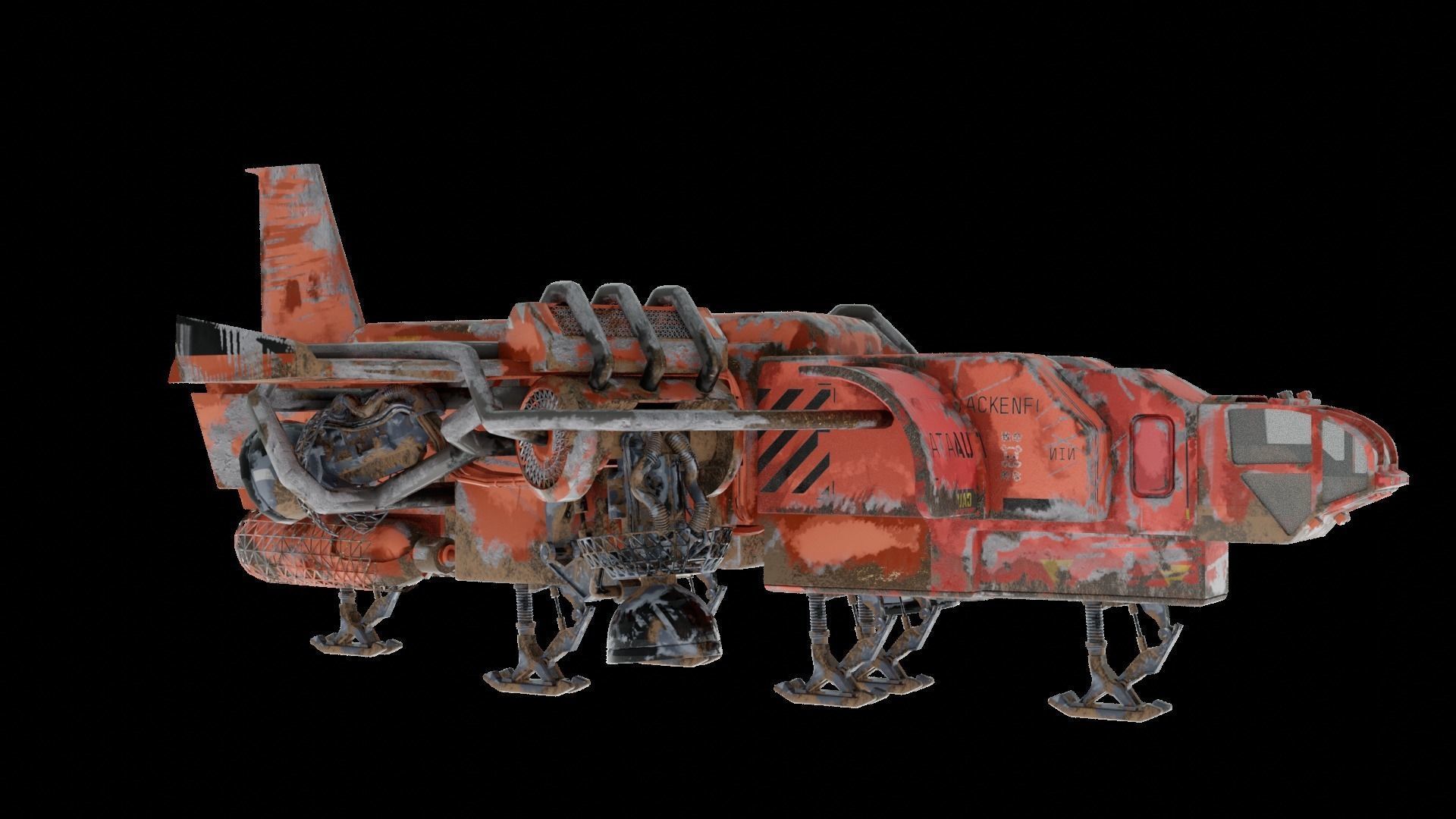 Old Rusty Sci-fi Aircraft 3D model | CGTrader