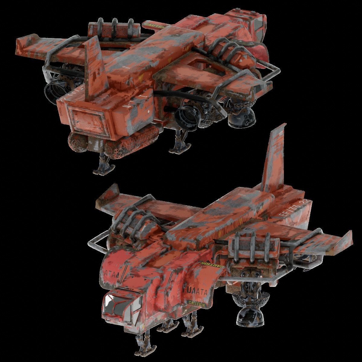 Old Rusty Sci-fi Aircraft 3D model | CGTrader