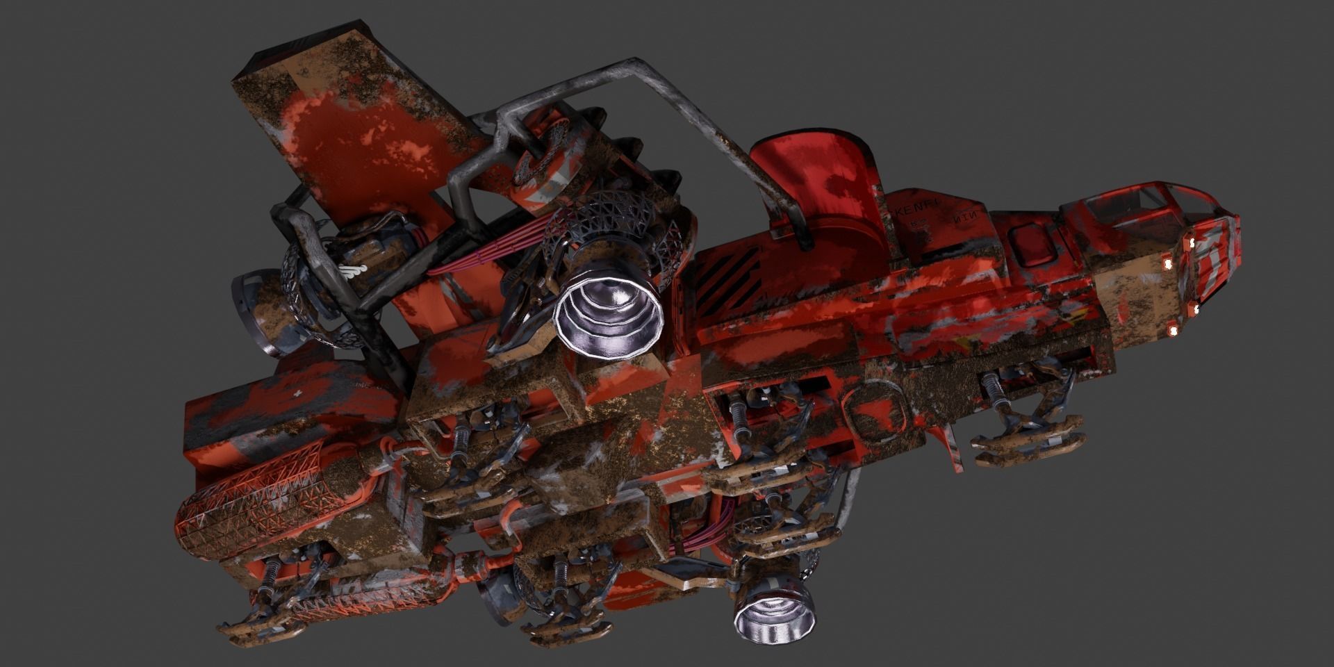 Old Rusty Sci-fi Aircraft 3D model | CGTrader