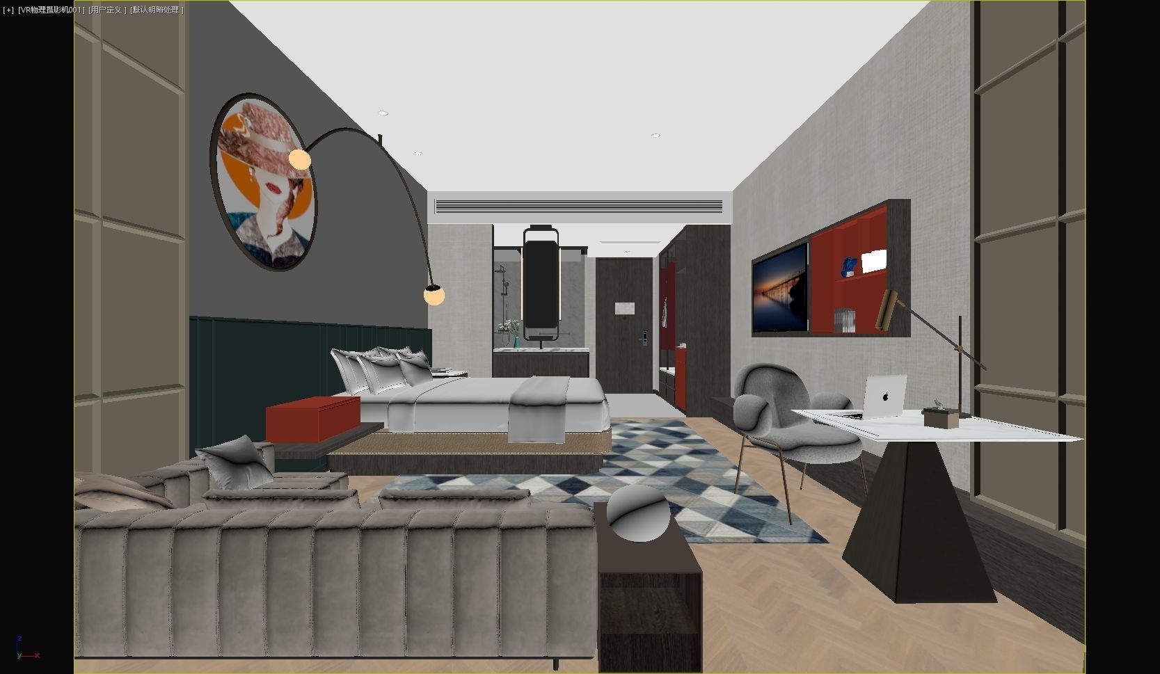 The guest rooms 3D model | CGTrader