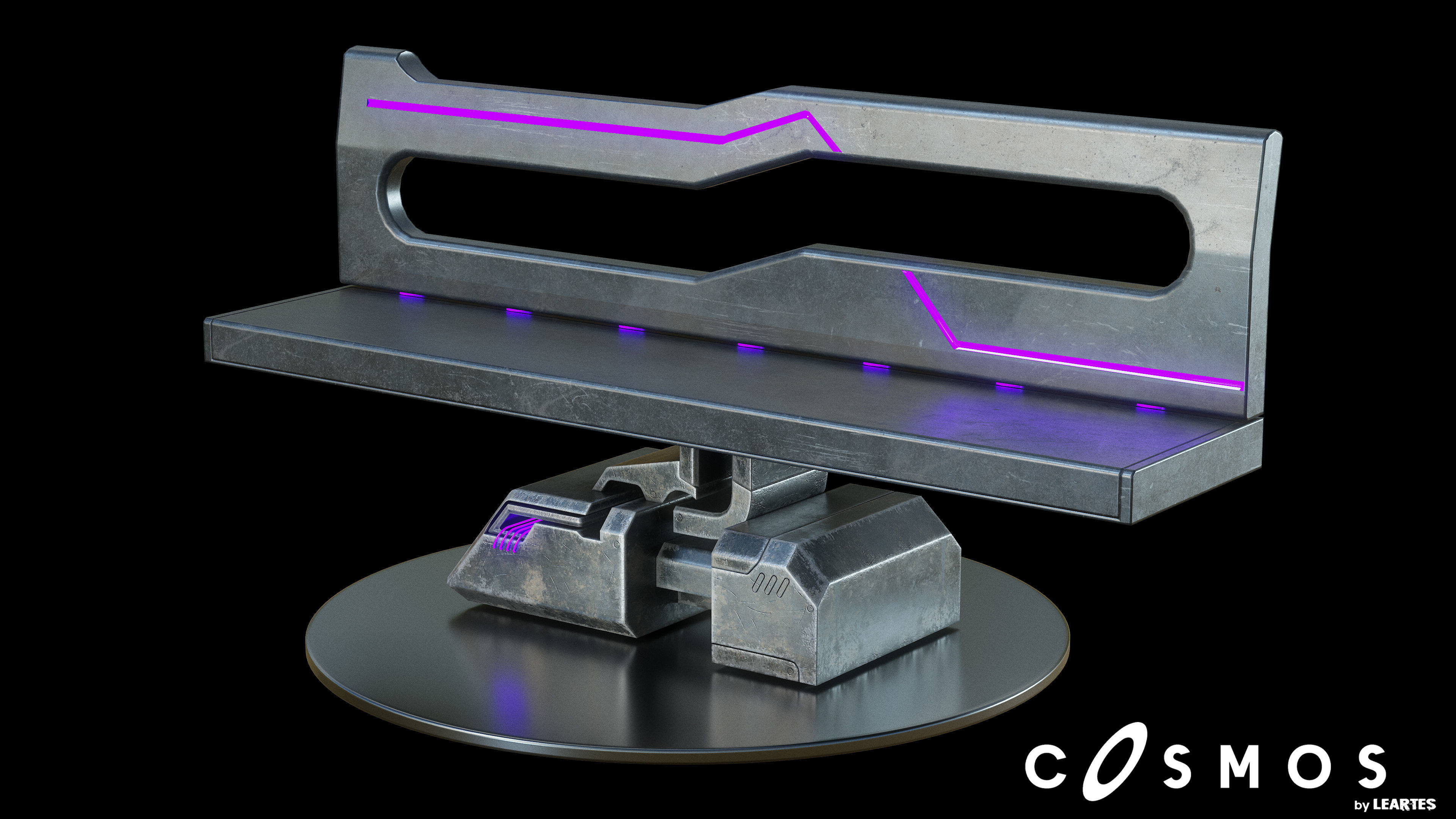 3D model Cyberpunk Bench - 3 VR / AR / low-poly | CGTrader