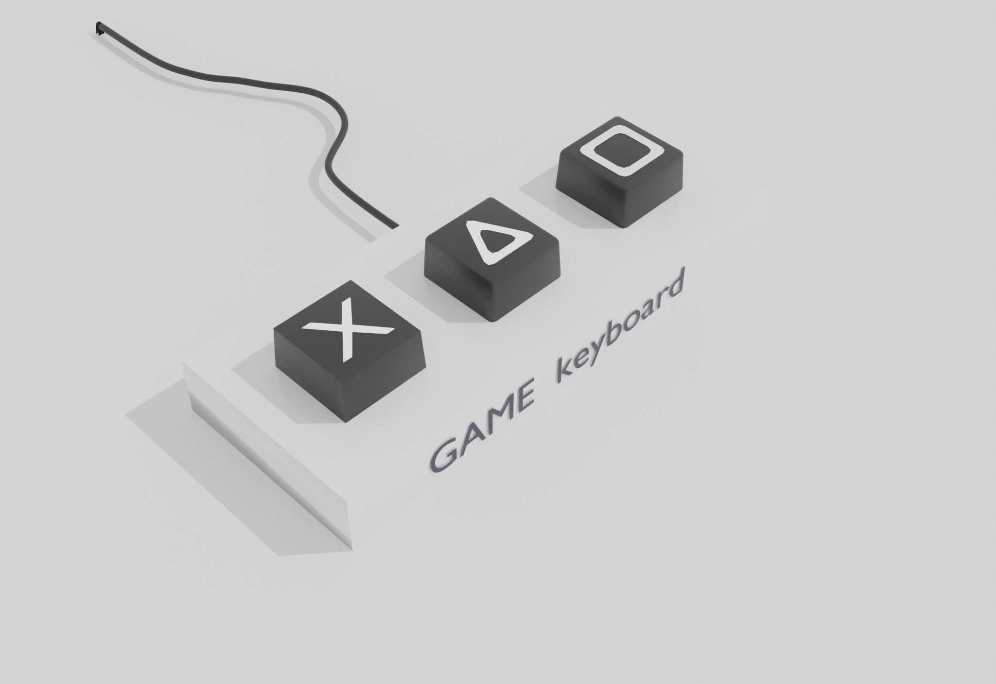 keyboard game free 3D model animated | CGTrader