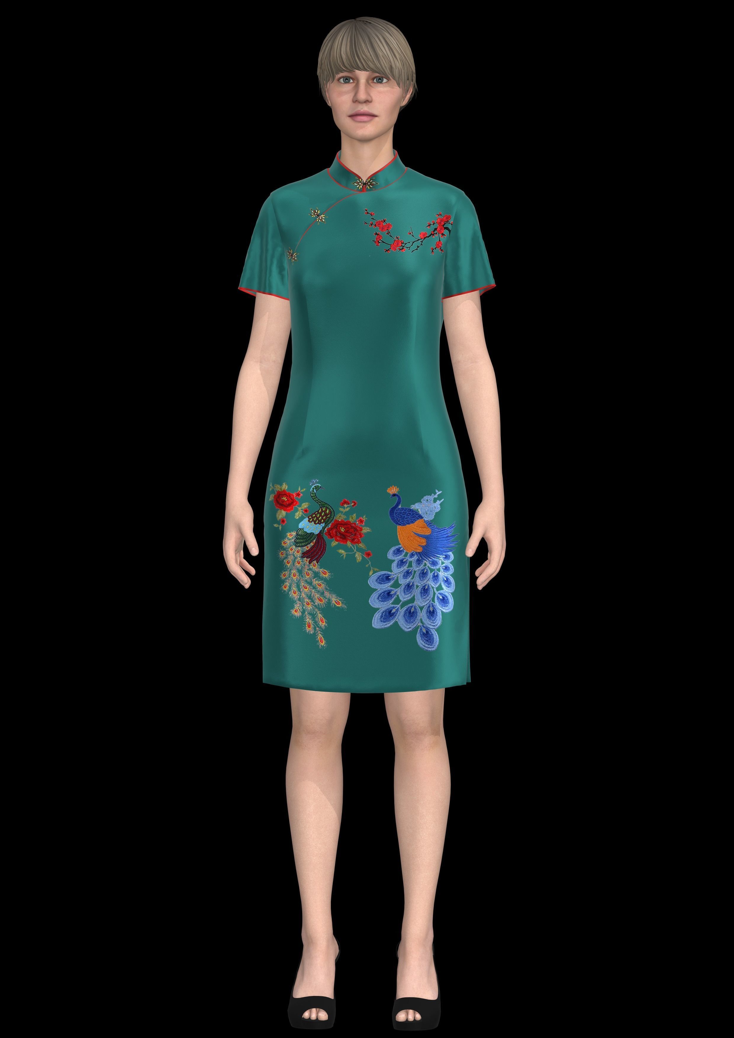 qipao001 woman in cheongsam dress 3D model | CGTrader