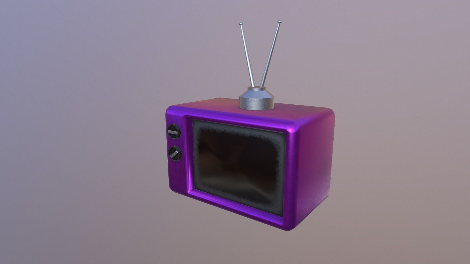 Low Poly Television tv with antenna free VR / AR / low-poly 3D model ...