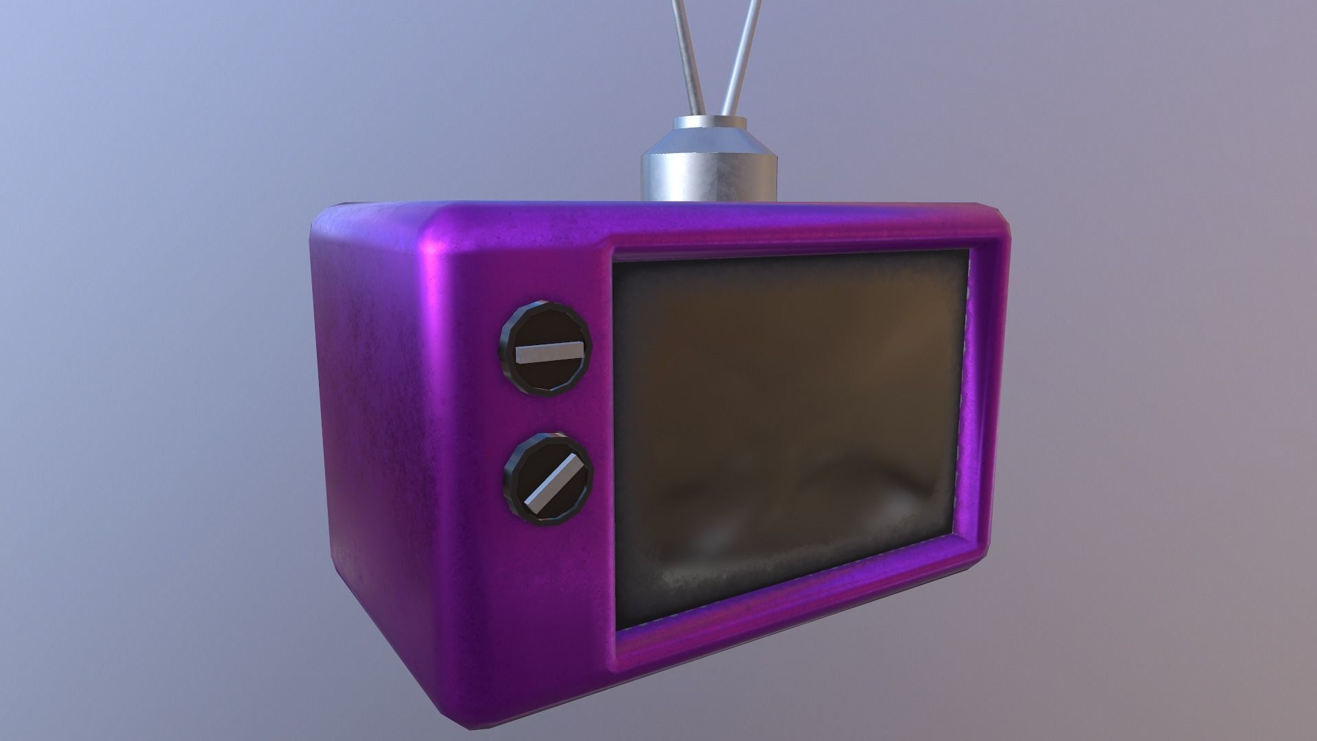 Low Poly Television tv with antenna free VR / AR / low-poly 3D model ...