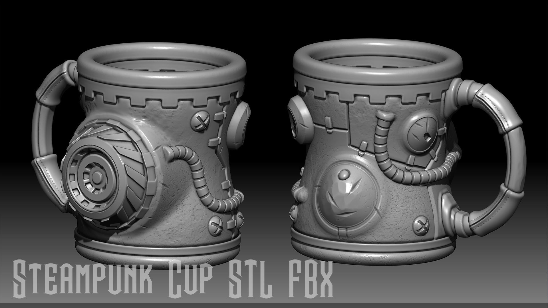 Steampunk Cup 3D model 3D printable | CGTrader