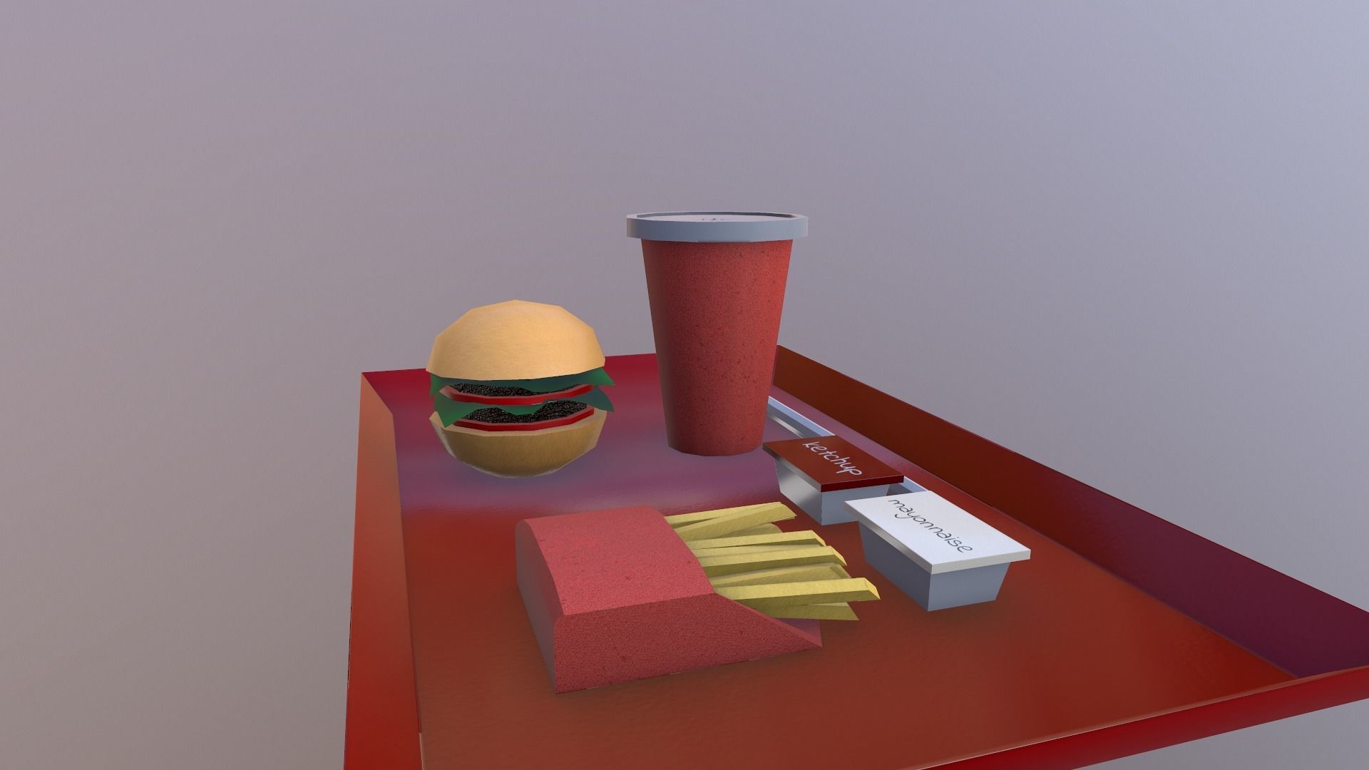 Low Poly Burger Menu free VR / AR / low-poly 3D model | CGTrader