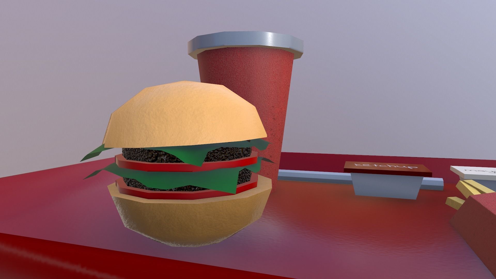 Low Poly Burger Menu free VR / AR / low-poly 3D model | CGTrader