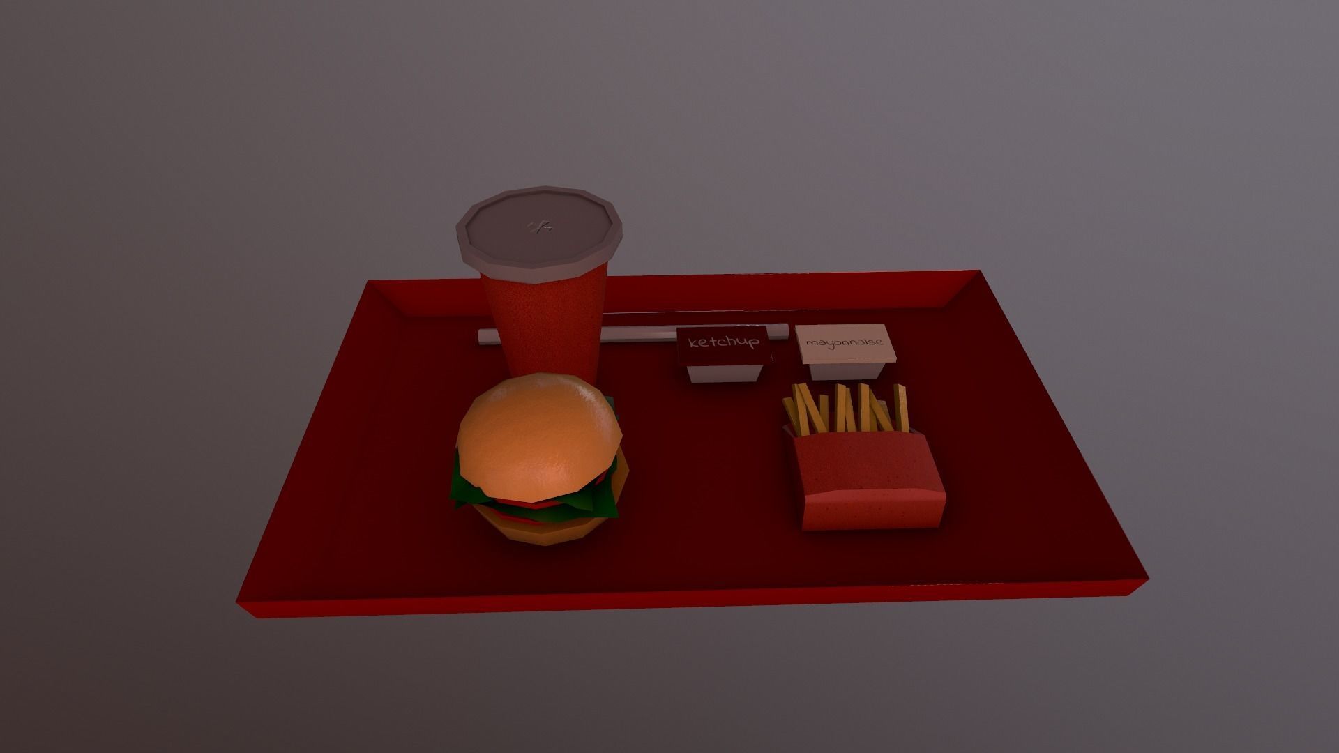 Low Poly Burger Menu free VR / AR / low-poly 3D model | CGTrader