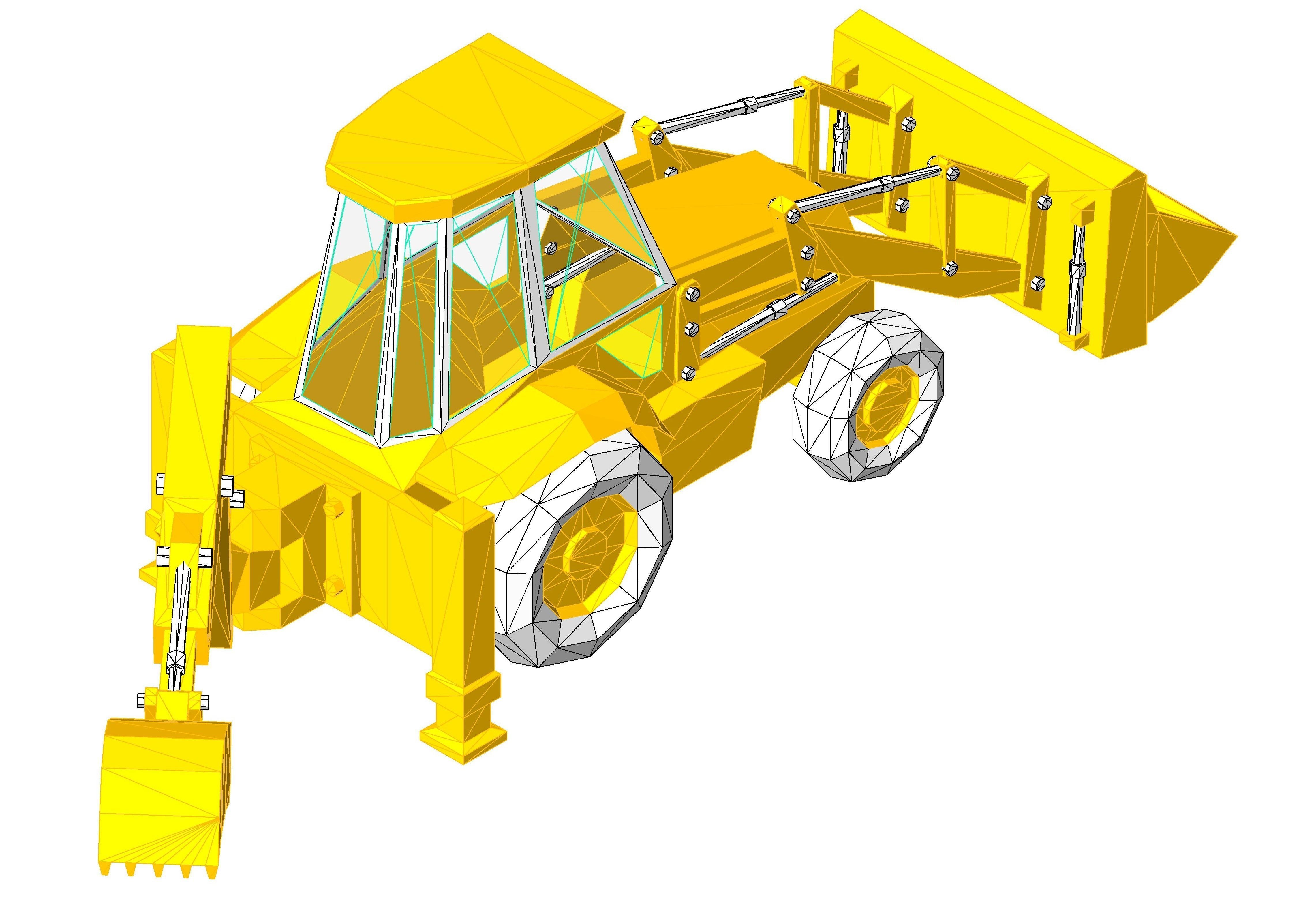 Backhoe Loader-04 3D model | CGTrader