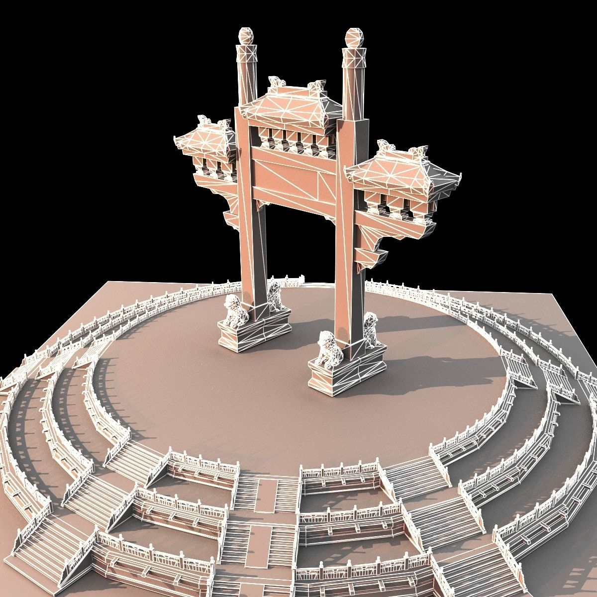 Chinese Gate 3D model | CGTrader