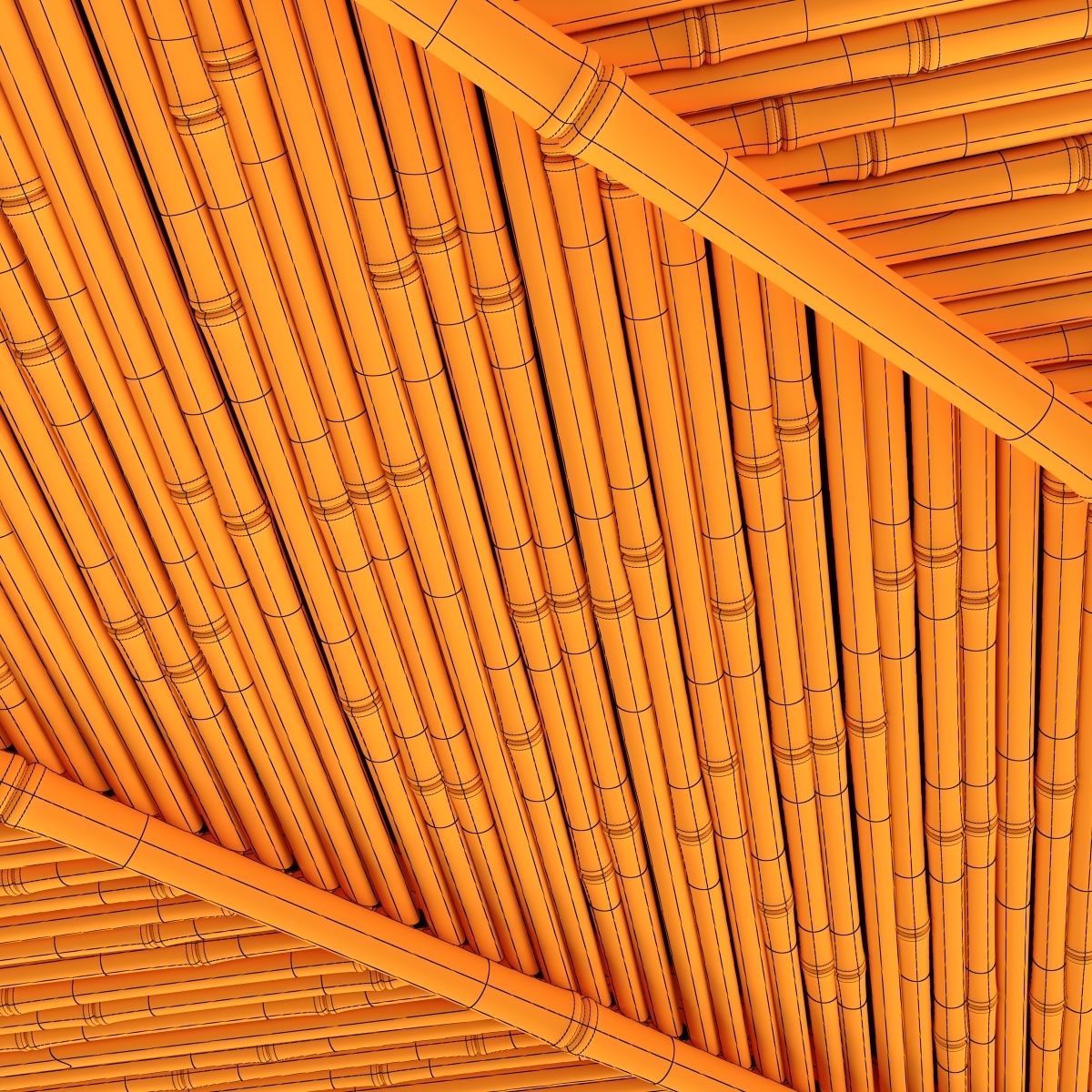 Ceiling bamboo branch low n5 3D model | CGTrader